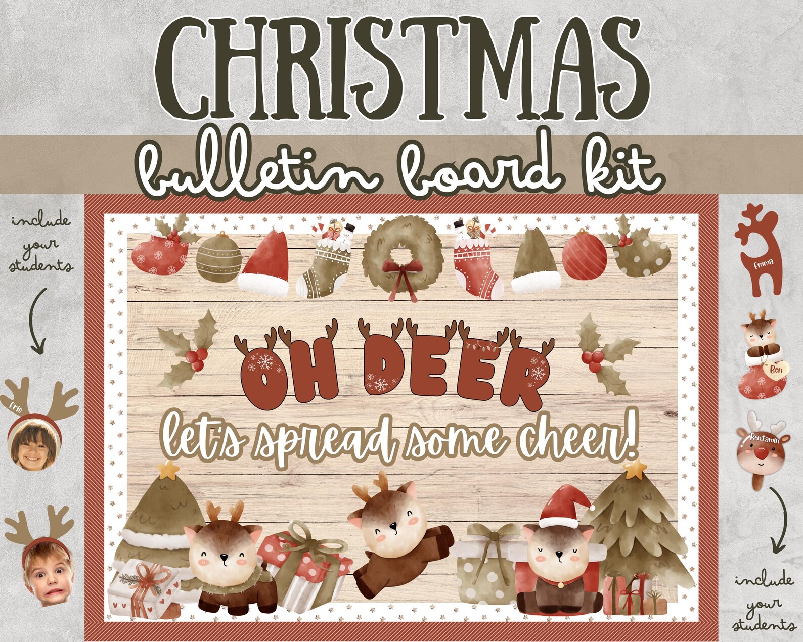 Christmas Bulletin Board Kit December Winter Bulletin Board Kit ...
