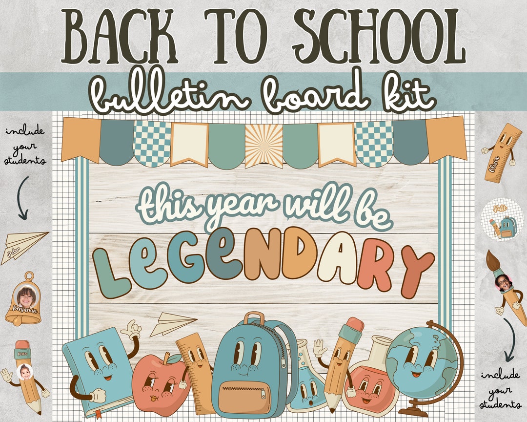 Welcome Back to School Bulletin Board Kit Back to School Decor Groovy ...