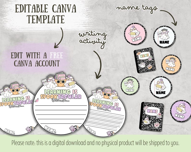 Halloween Bulletin Board Kit Composition Notebook School Supplies ...
