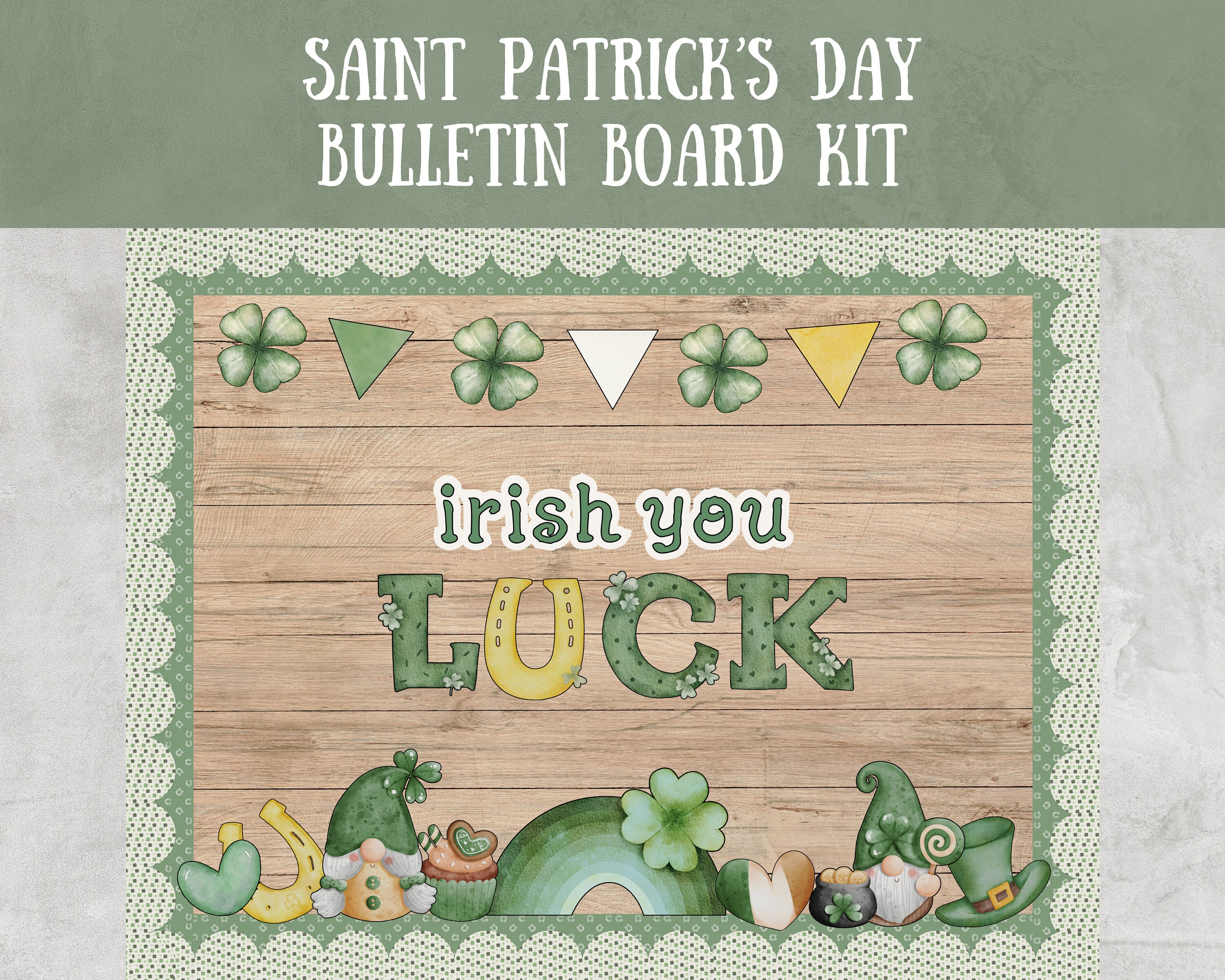 Saint Patrick's Day Bulletin Board Kit March Bulletin Board Spring ...