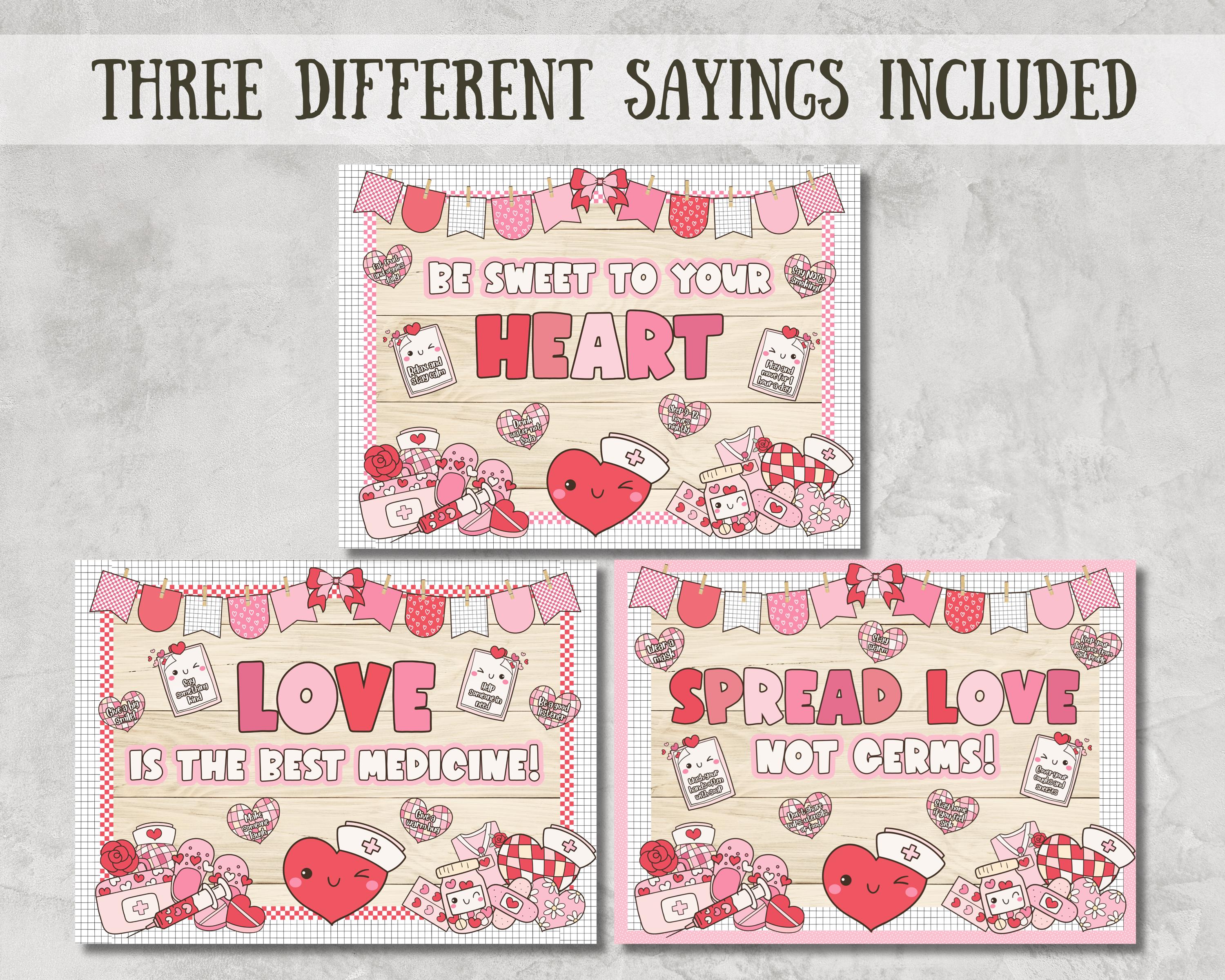 School Nurse Valentine's Day Bulletin Board Kit Ideas Healthy Habits ...