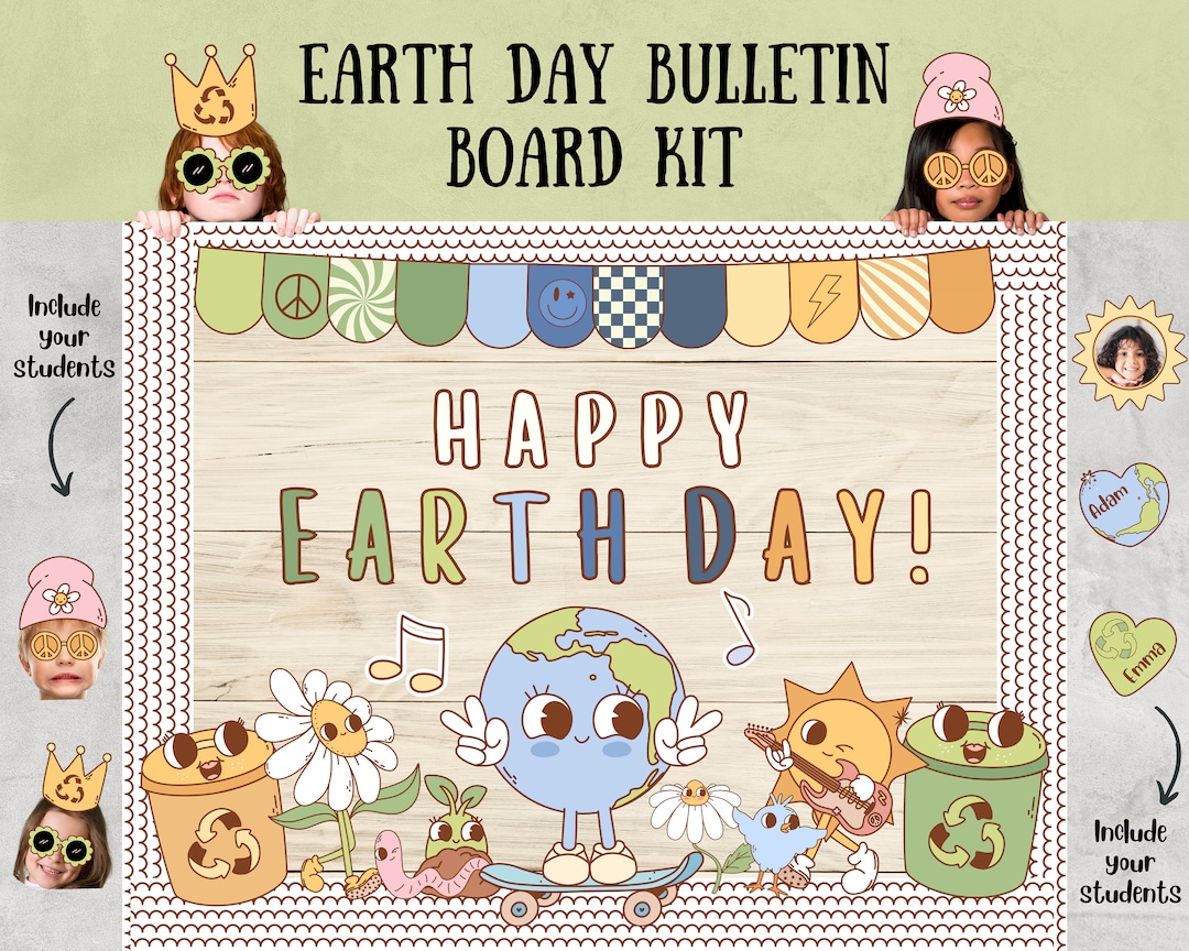 Earth Day Bulletin Board Kit April Bulletin Board Kit Spring Bulletin ...