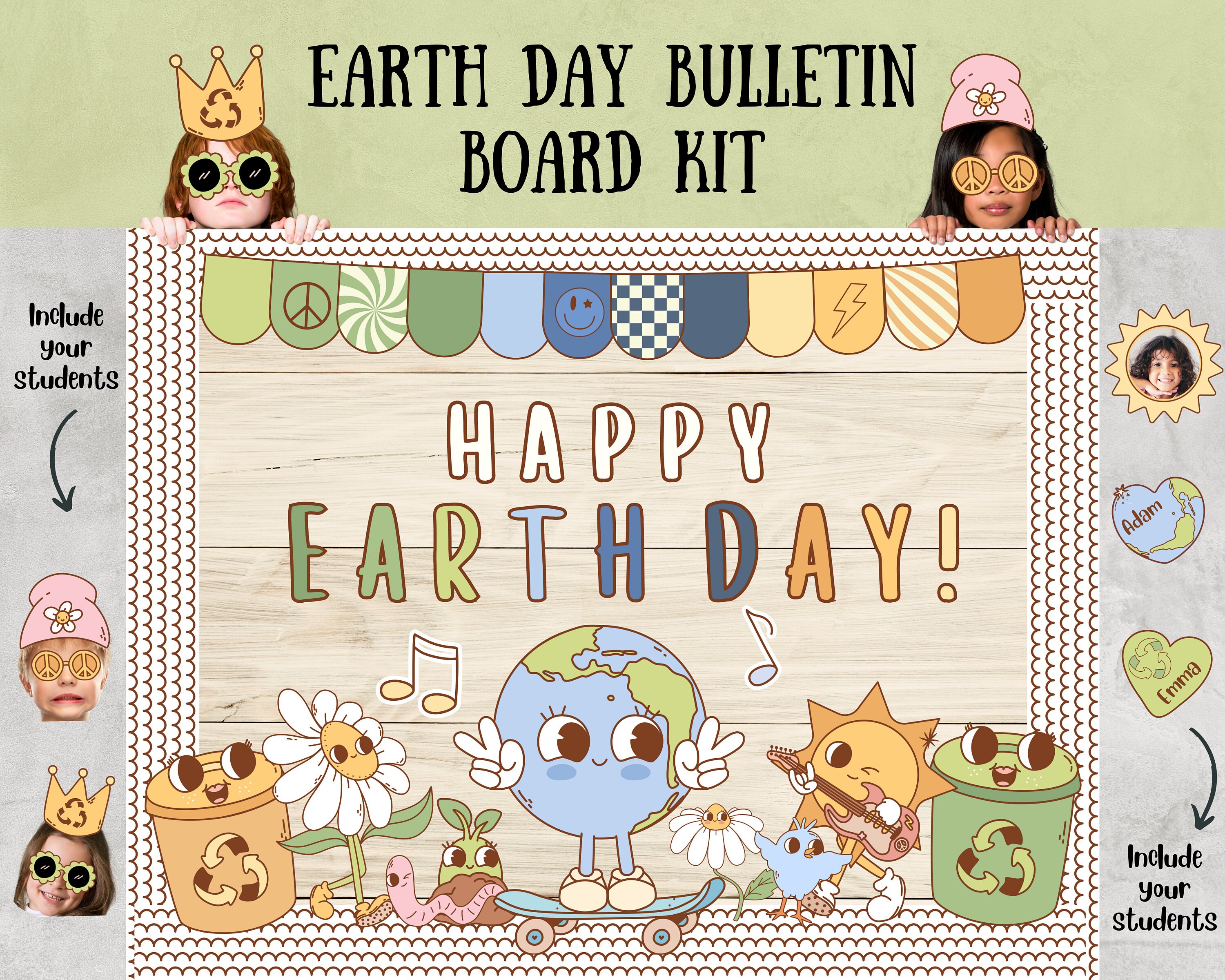 Earth Day Bulletin Board Kit April Bulletin Board Kit Spring Bulletin ...