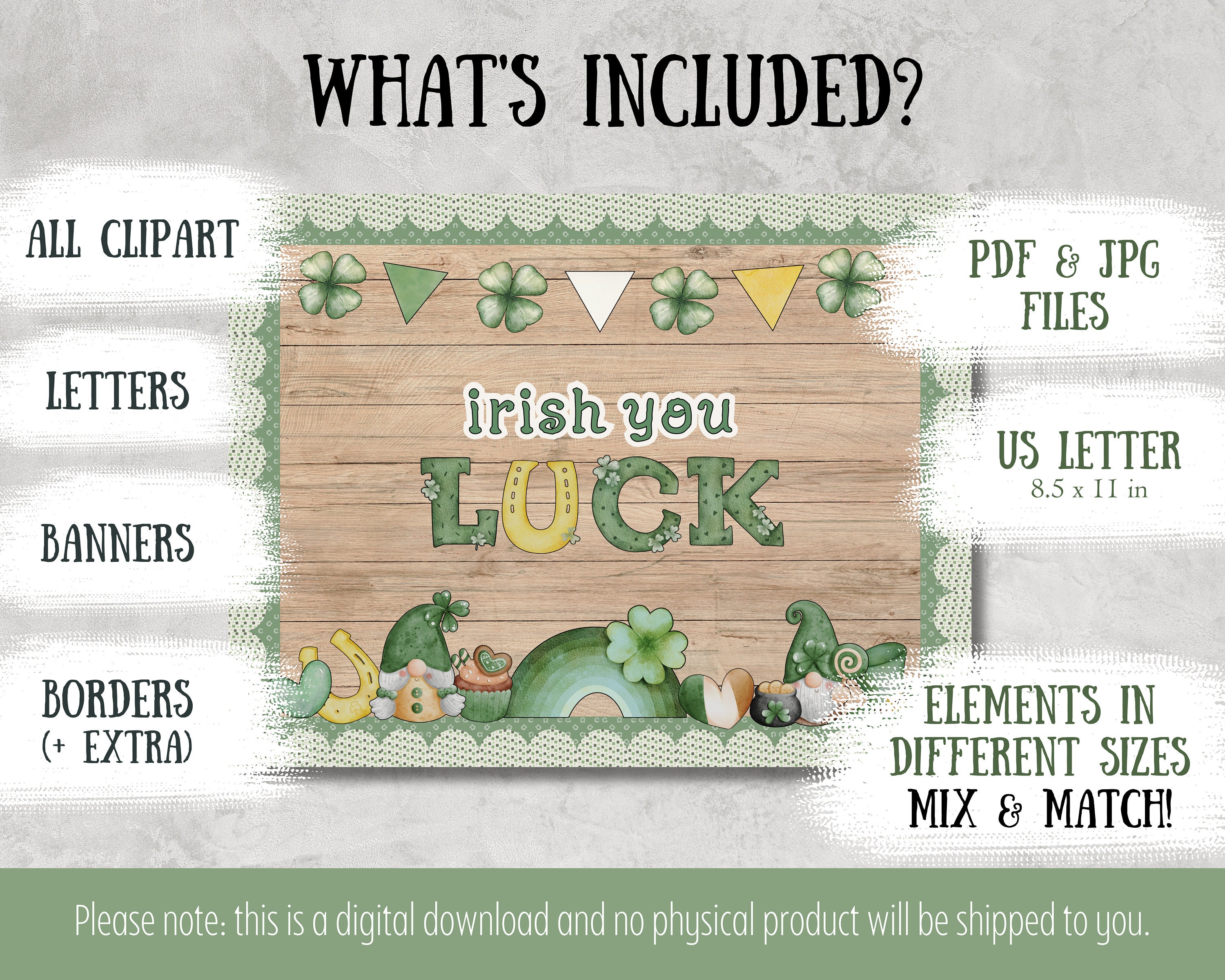 Saint Patrick's Day Bulletin Board Kit March Bulletin Board Spring ...