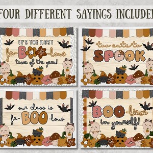 Boho Halloween Bulletin Board Kit October Fall Bulletin Board Autumn ...