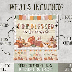 Thanksgiving Bulletin Board Kit Groovy November Bulletin Board Fall ...