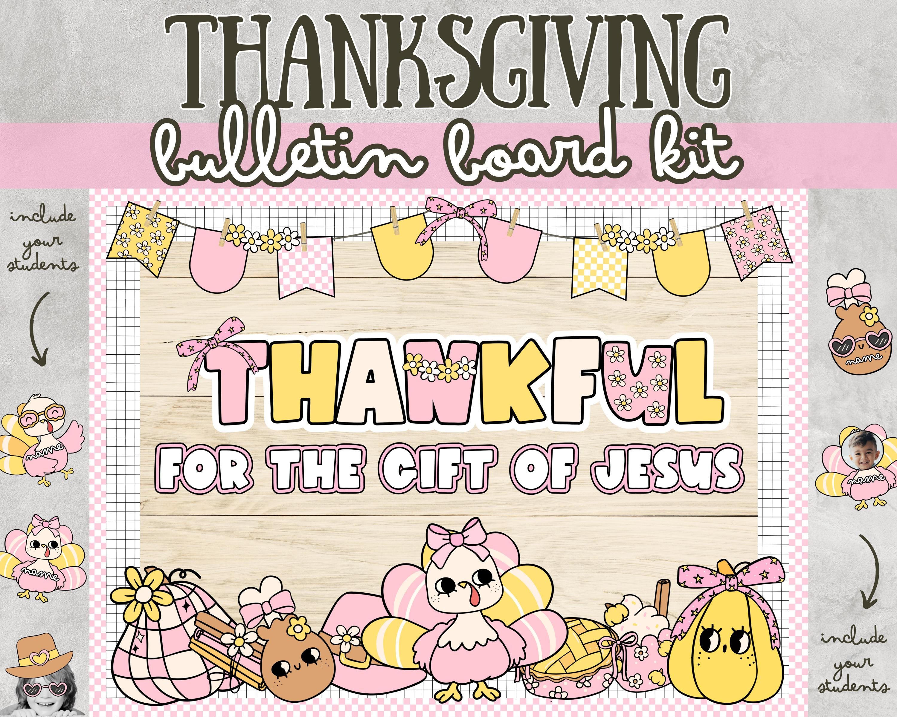 Christian Thanksgiving Bulletin Board Kit Religious Fall Bulletin Board ...