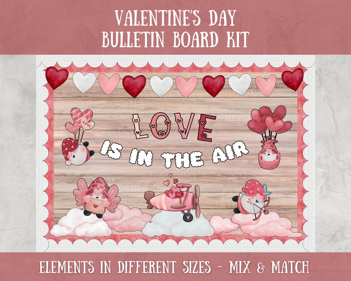 Valentine's Day Bulletin Board Kit February Bulletin Board Winter ...