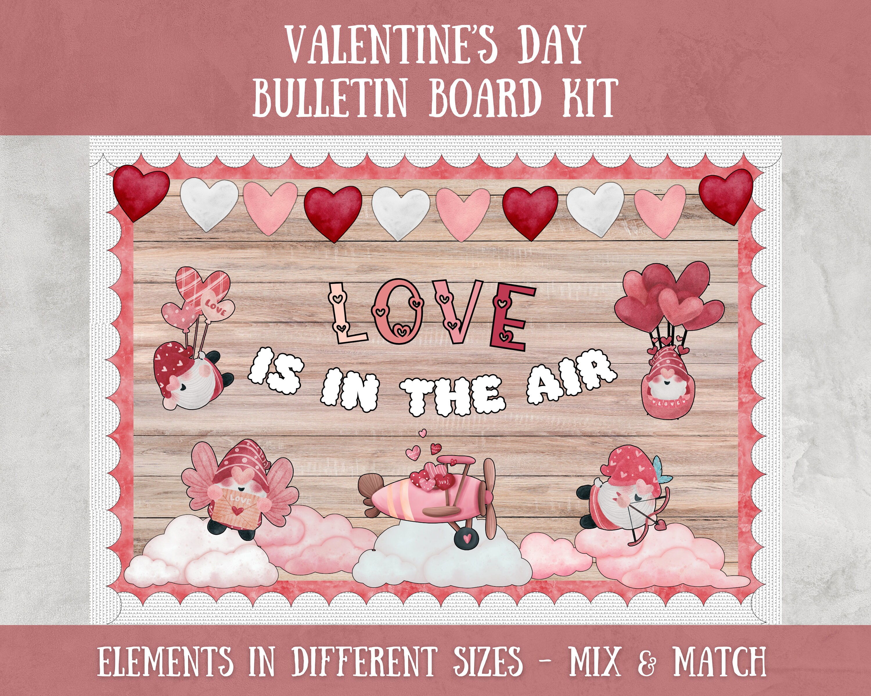 Valentine's Day Bulletin Board Kit February Bulletin Board Winter ...