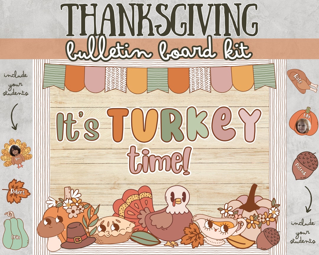 Thanksgiving Bulletin Board Kit Fall Bulletin Board November Bulletin ...