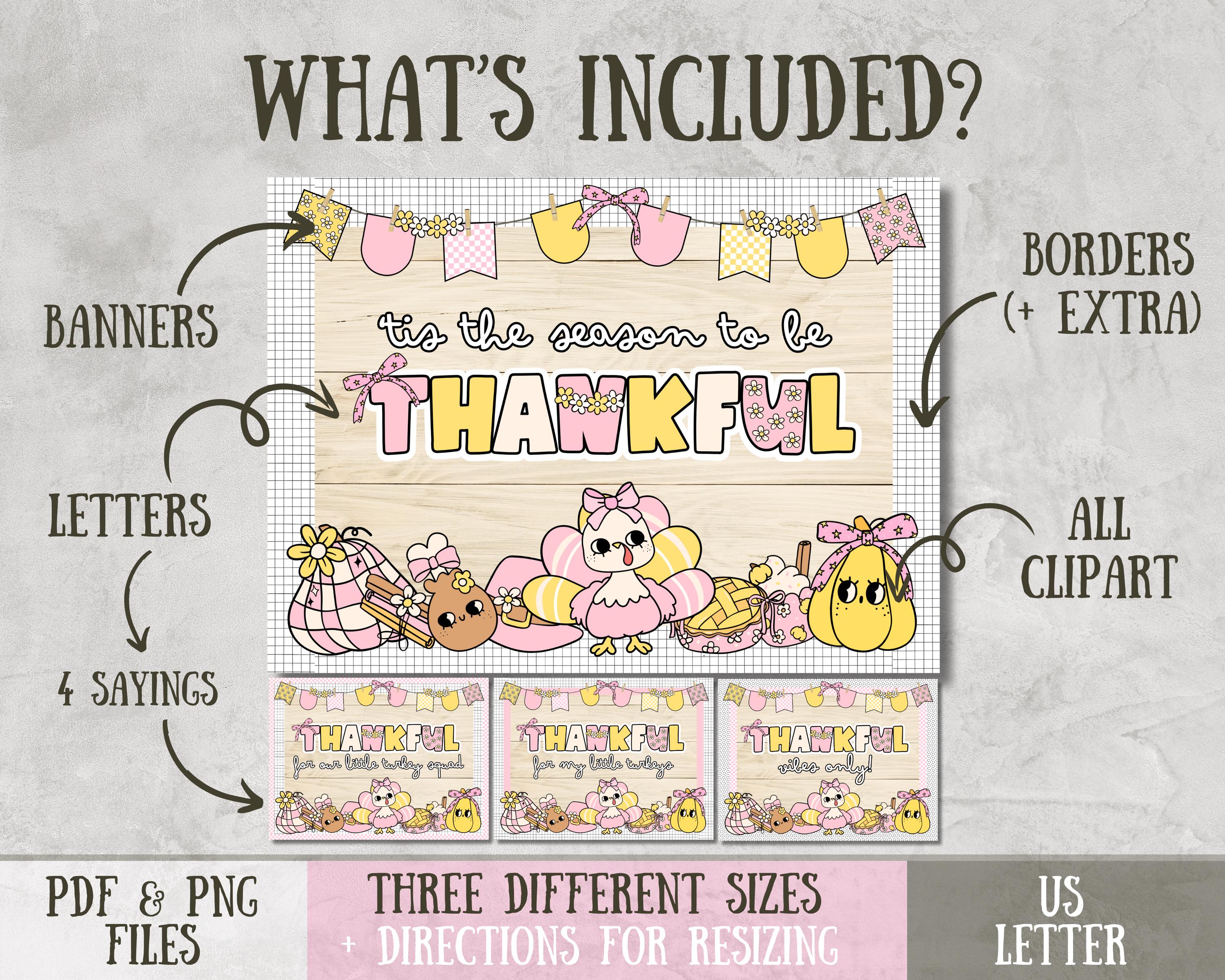 Thanksgiving Bulletin Board Kit Fall Bulletin Board November Bulletin ...