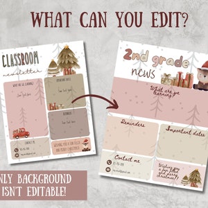 Christmas Newsletter Template Canva Classroom Newsletter December ...