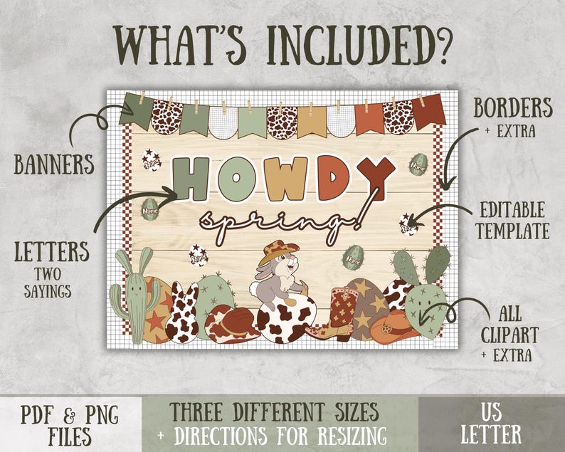 Western Spring Easter Bulletin Board Ideas April March Bulletin Board ...