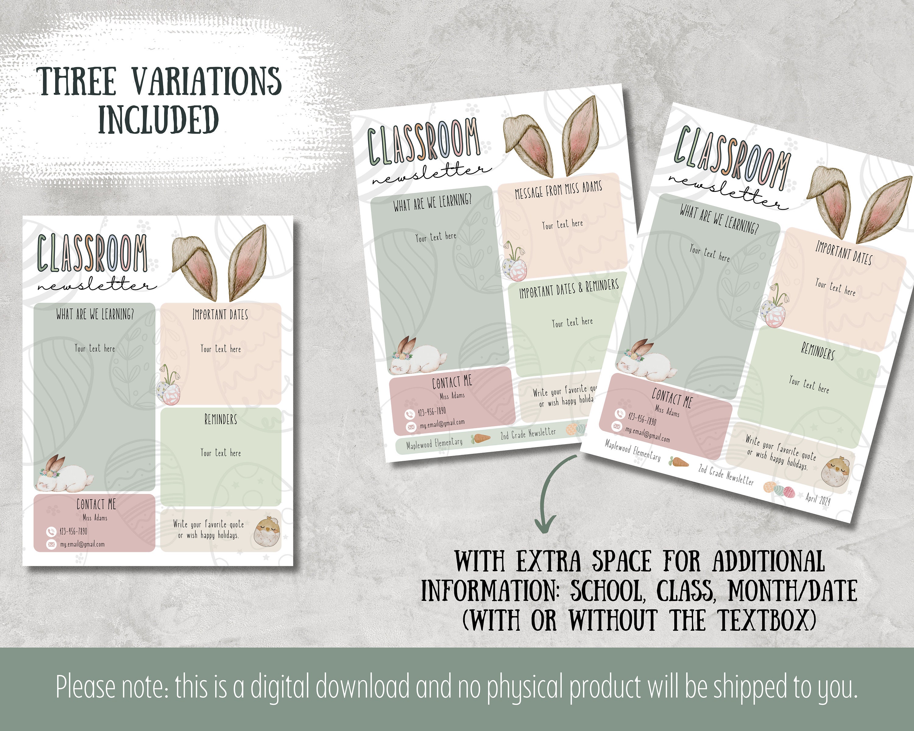 Easter Classroom Newsletter Template School Newsletter Template Canva ...