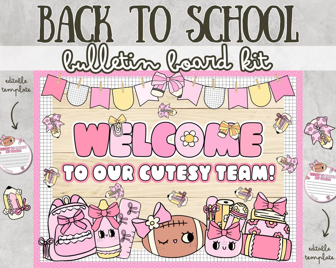 Welcome Back to School Bulletin Board Kit Ideas Groovy Girly Pink ...