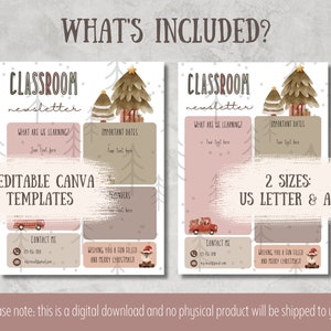 Winter Classroom Newsletter Template Canva Classroom Newsletter for ...