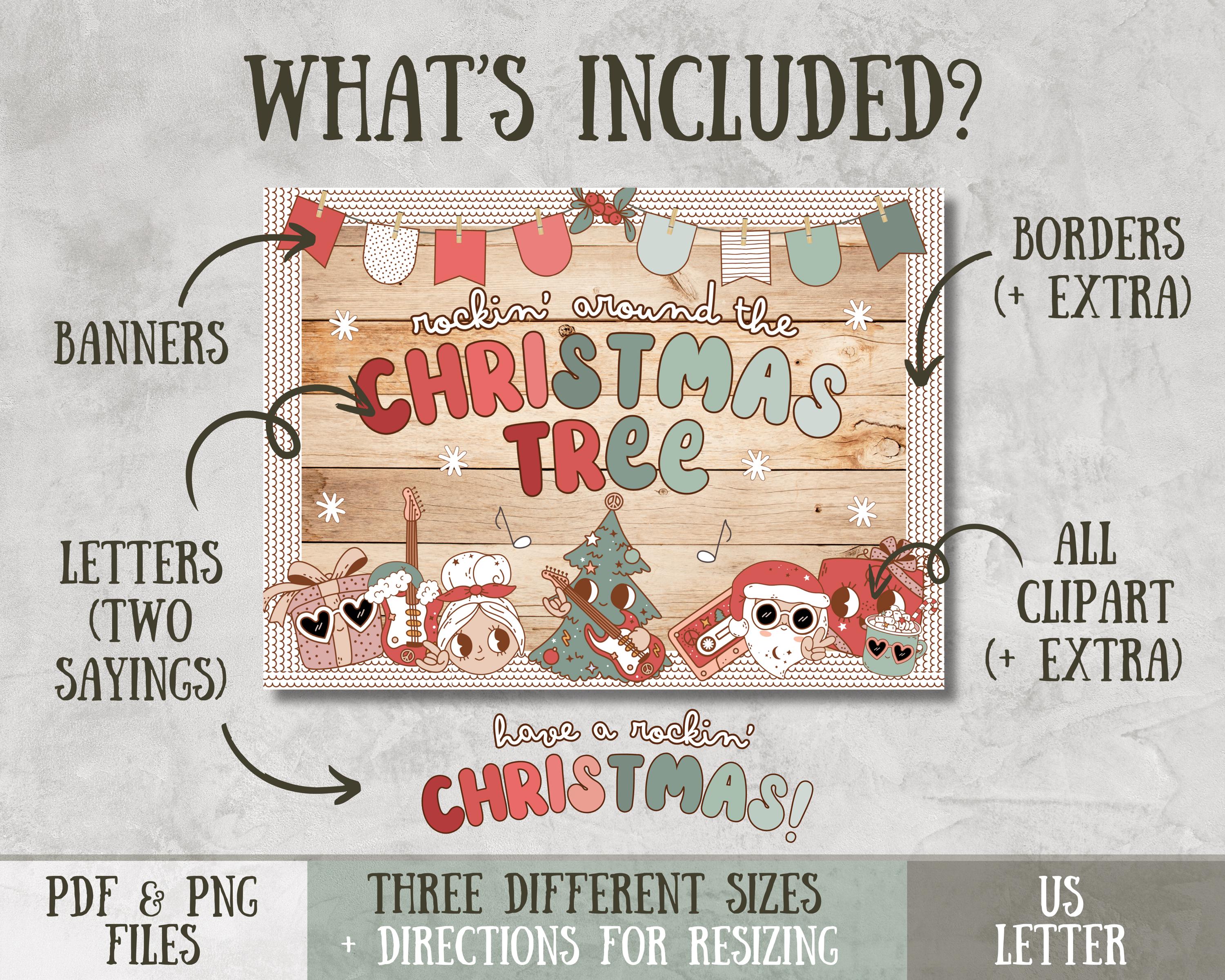 Groovy Christmas Bulletin Board Kit December Winter Bulletin Board ...