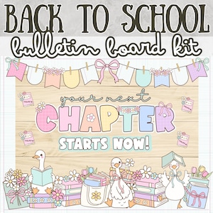 Reading Library Books Welcome Back to School Bulletin Board Kit Goose ...