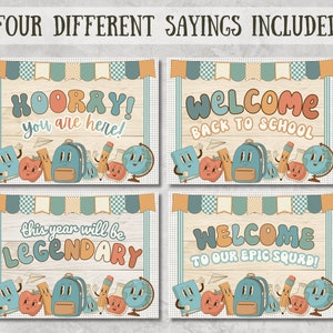 Welcome Back to School Bulletin Board Kit Back to School Decor Groovy ...