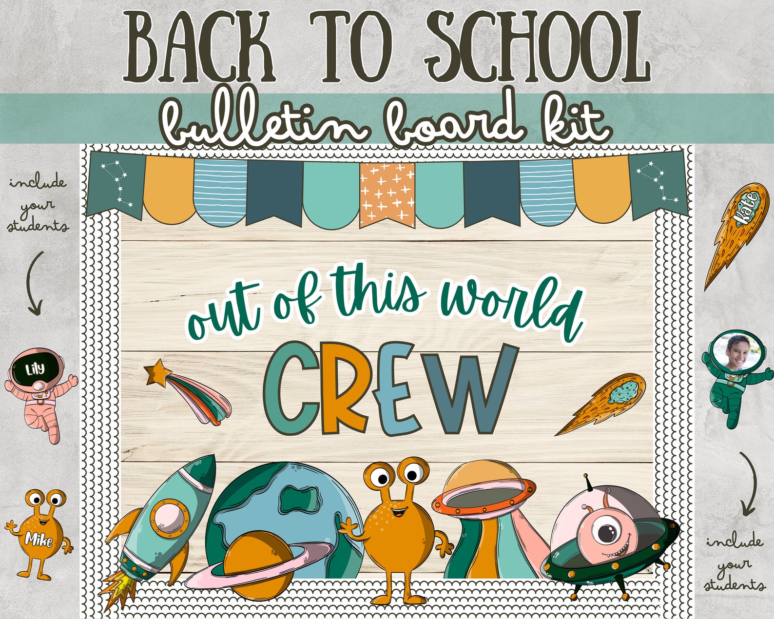 Space Back to School Bulletin Board Kit Welcome Back to School ...