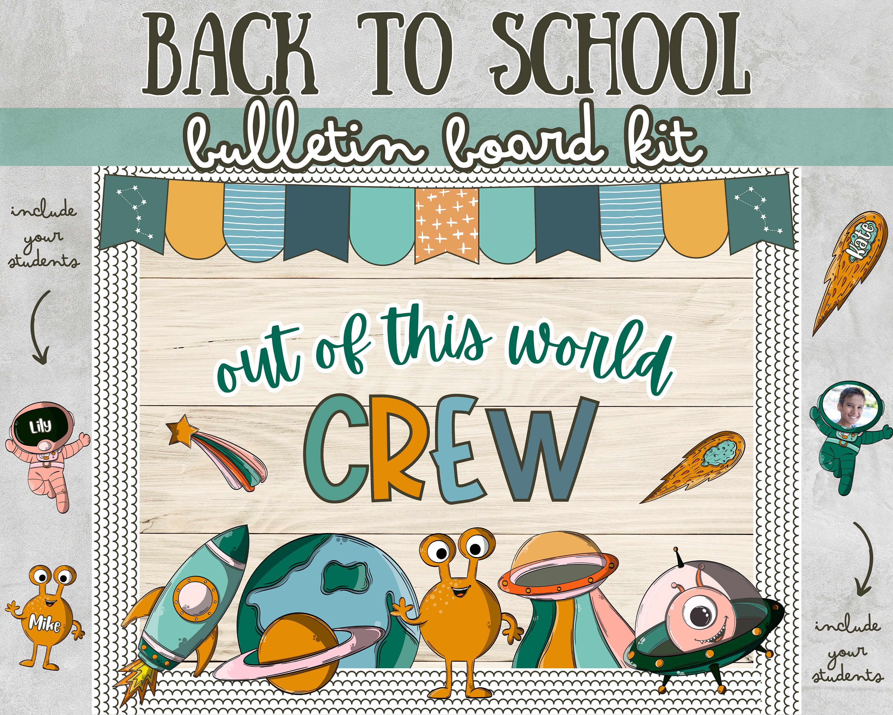 Space Back to School Bulletin Board Kit Welcome Back to School ...