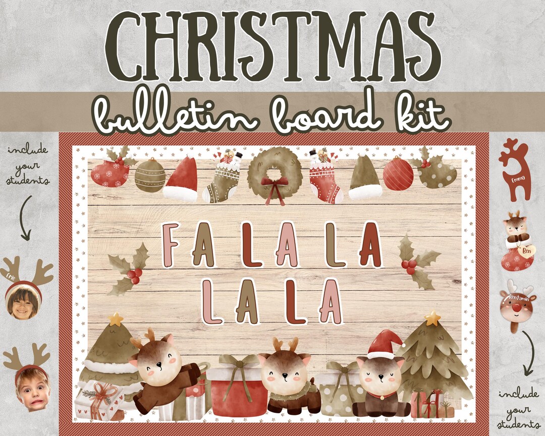 Christmas Bulletin Board Kit Reindeer Door Decor Ideas Bulletin Board ...