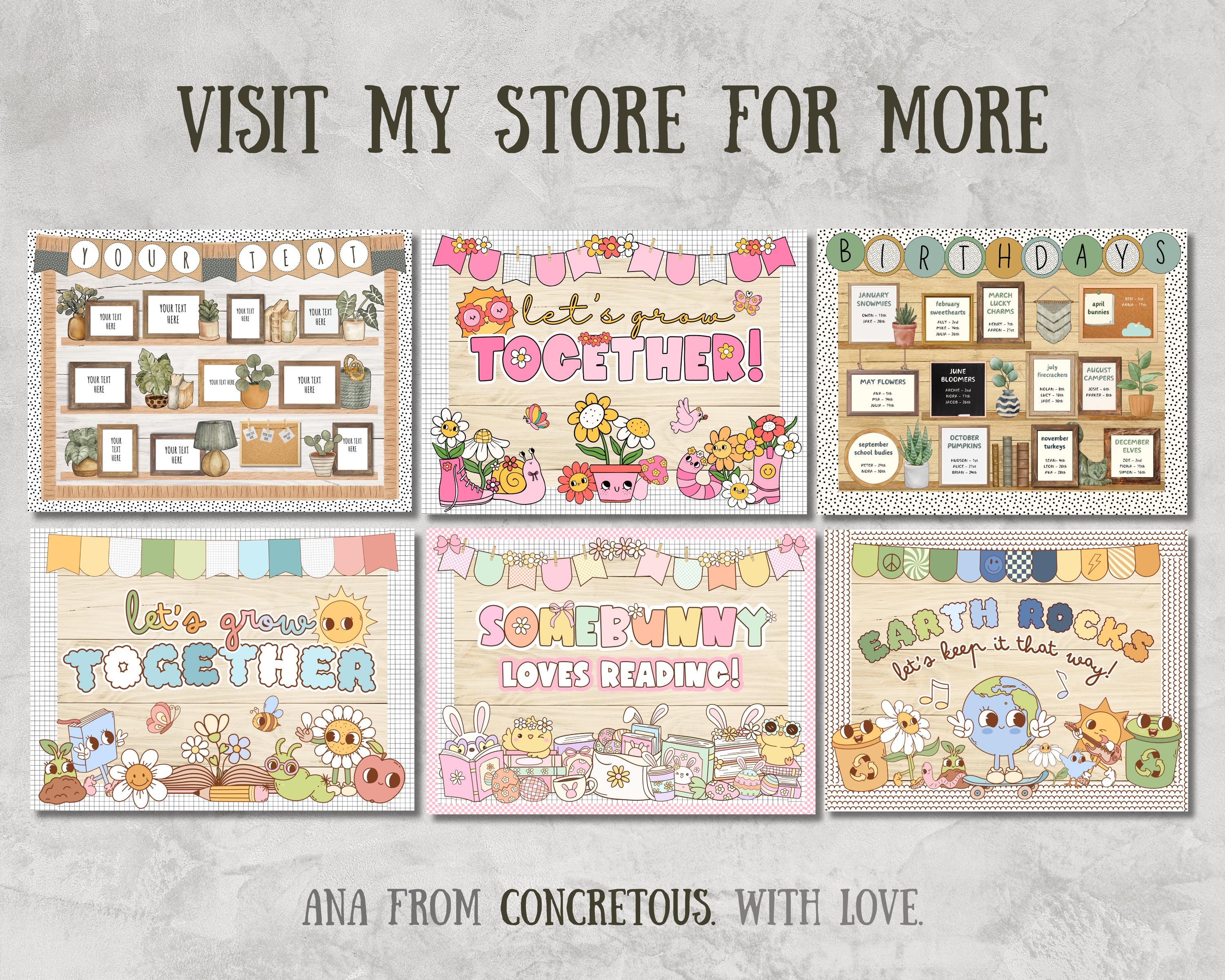 Spring Easter Bulletin Board Ideas April March Bulletin Board Kit Door ...