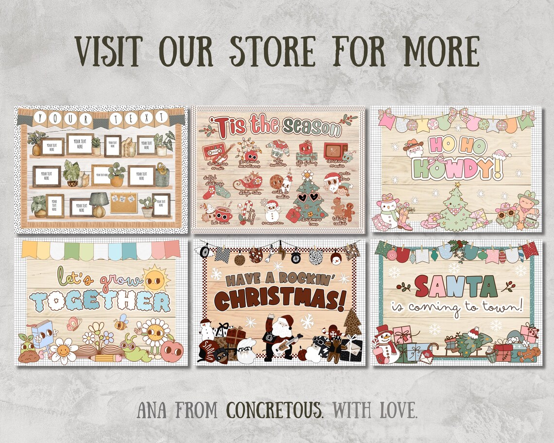 Christmas Bulletin Board Kit December Winter Bulletin Board Ideas Retro ...
