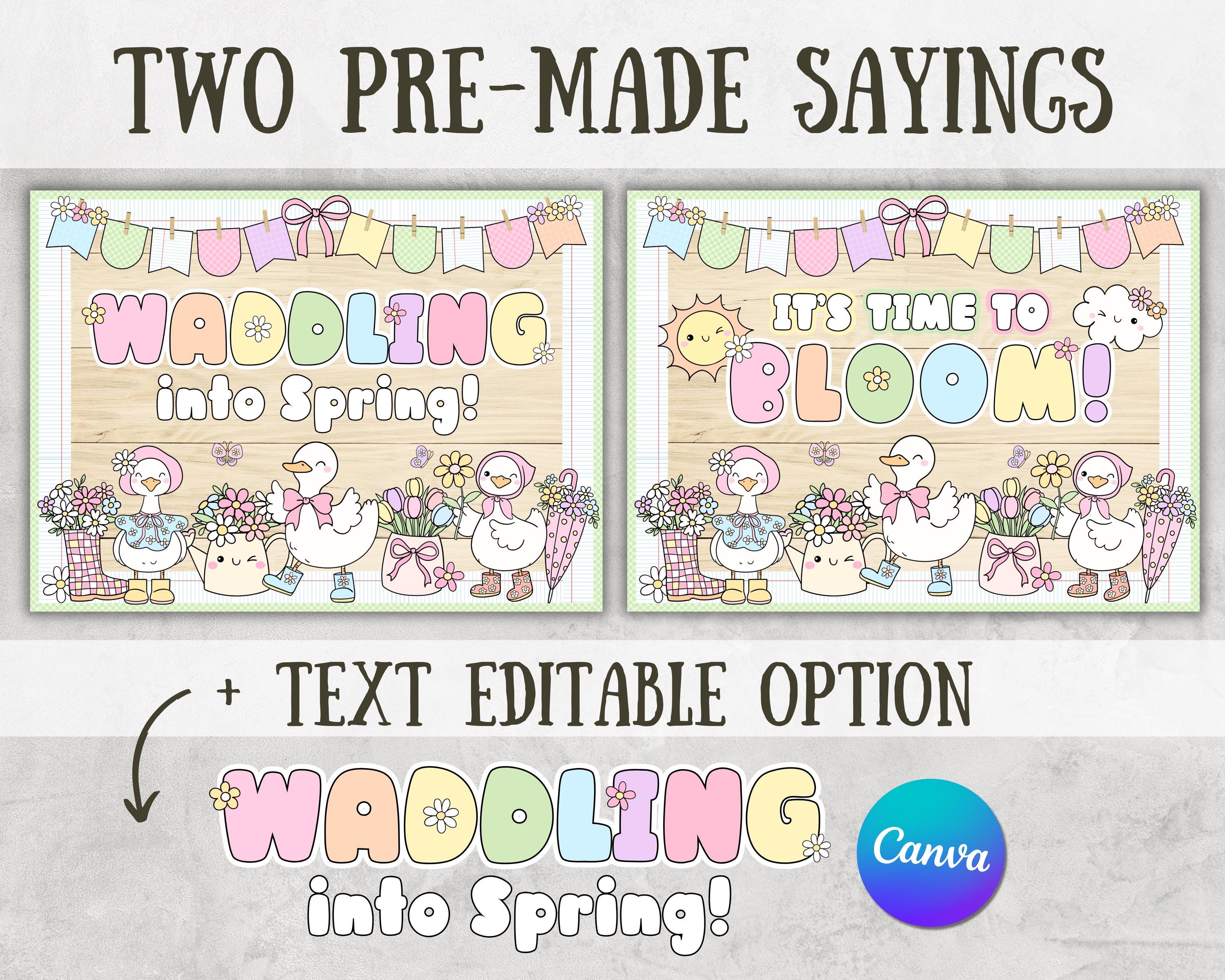 Spring Bulletin Board Kit Silly Goose March April May Door Decoration ...