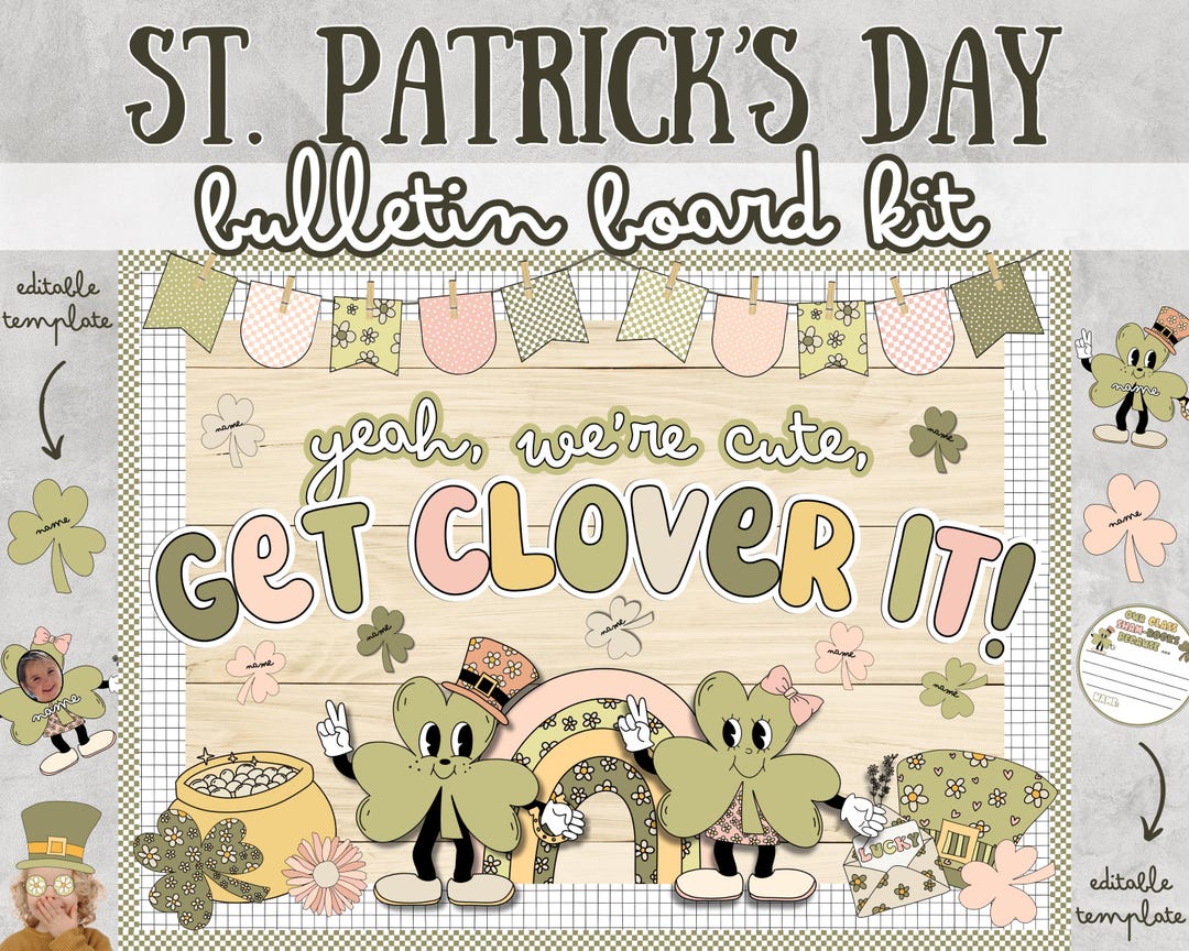 St. Patrick's Day Bulletin Board Ideas Spring March Bulletin Board Kit ...