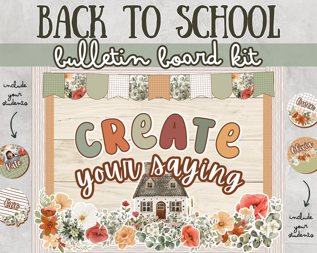 Welcome Back to School Bulletin Board Kit Flowers Back to School ...