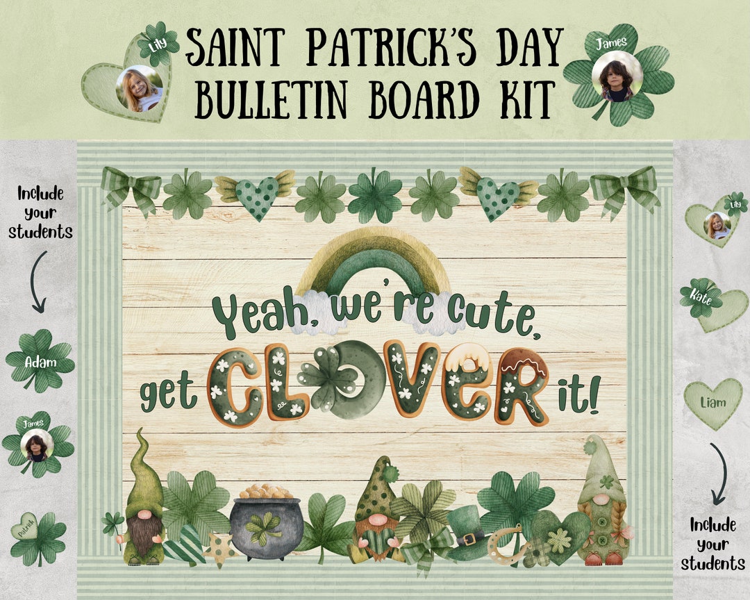 Saint Patrick's Day Bulletin Board Kit March Bulletin Board Spring ...