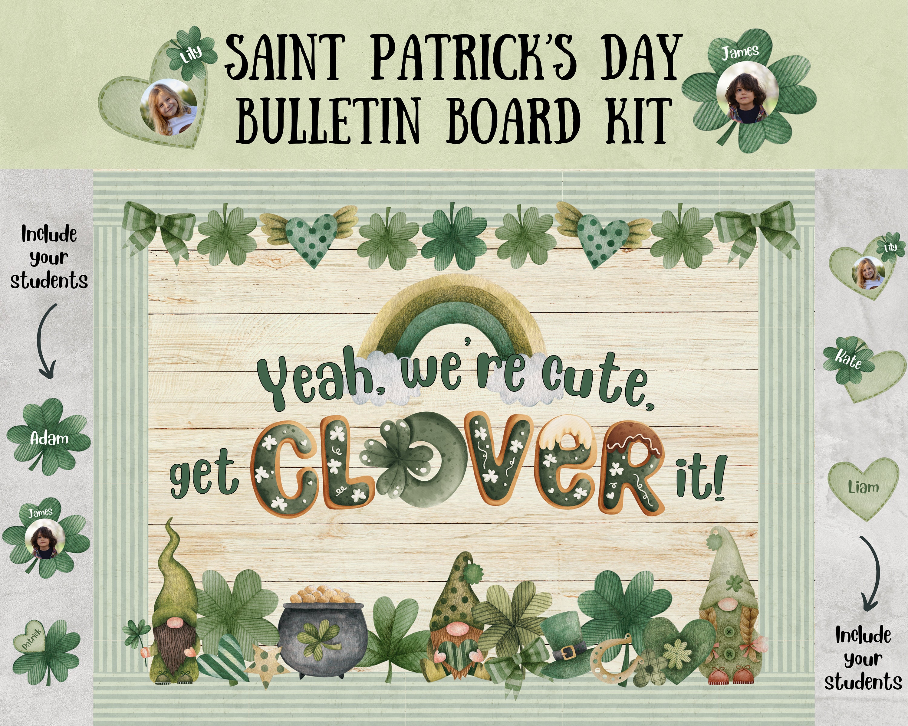 Saint Patrick's Day Bulletin Board Kit March Bulletin Board Spring ...
