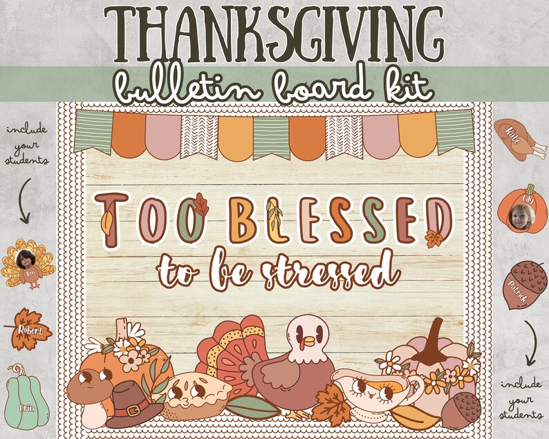 Thanksgiving Bulletin Board Kit Fall Bulletin Board November Bulletin ...