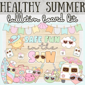 Summer Bulletin Board Ideas Healthy Habits School Nurse Door Decor May ...