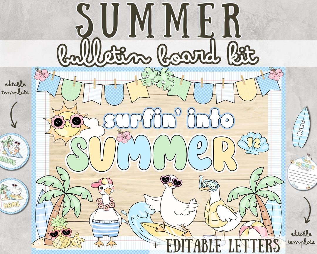 Countdown to Summer Bulletin Board Kit Silly Goose May June Door ...