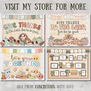 Christian Thanksgiving Bulletin Board Kit Religious Fall Bulletin Board ...