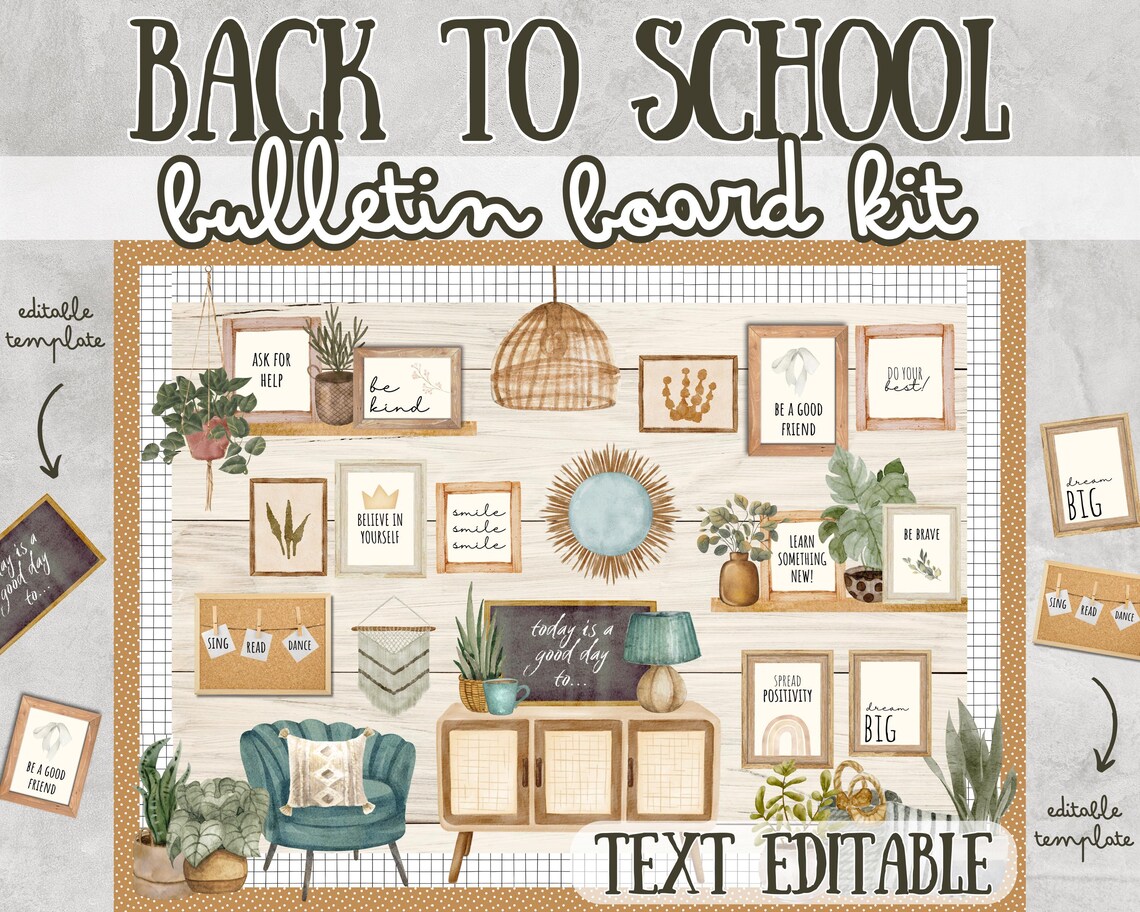 Back to School Bulletin Board Ideas Text Editable Motivational Bulletin ...