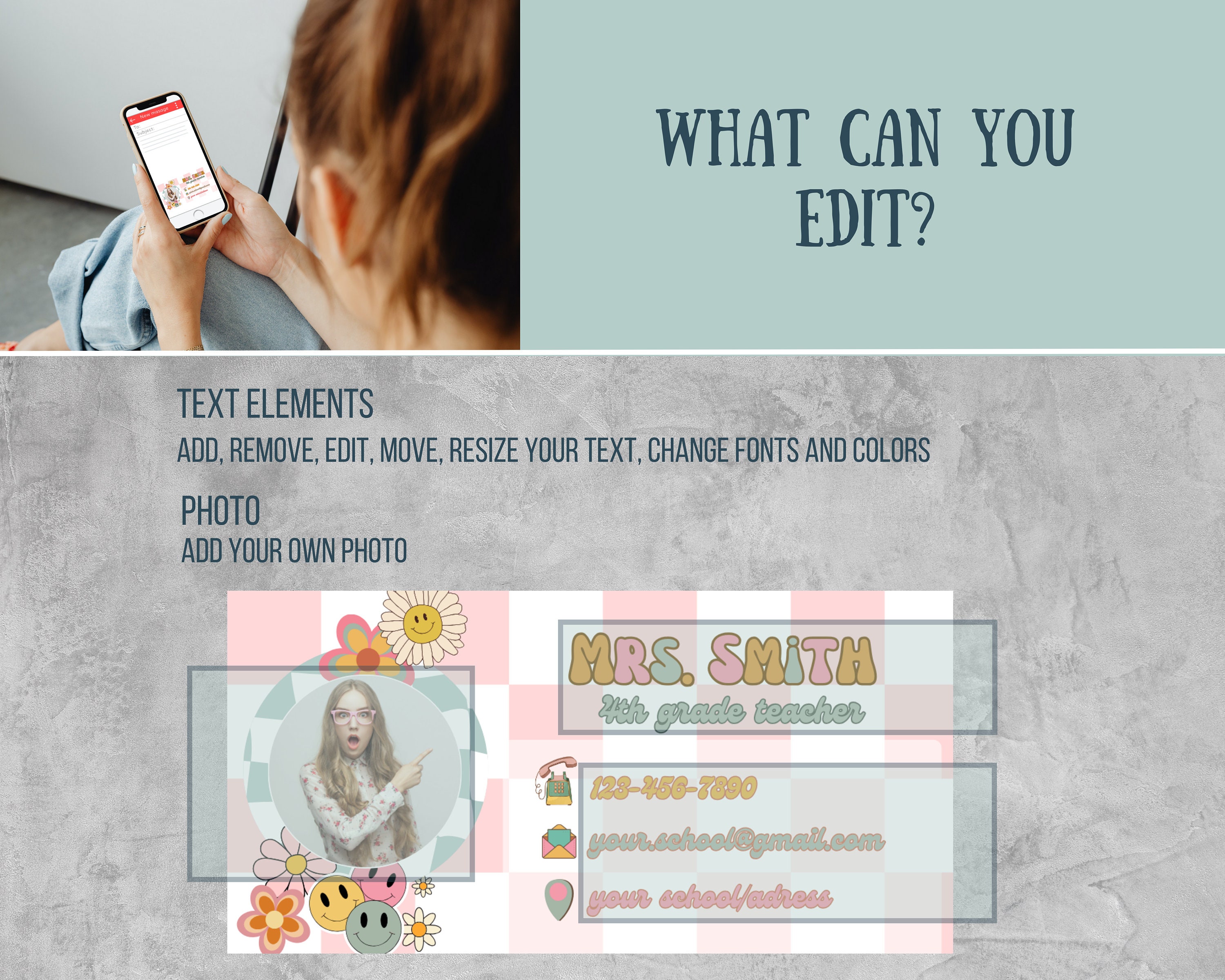 Email Signature Teacher Email Signature Canva Template Email Signature ...