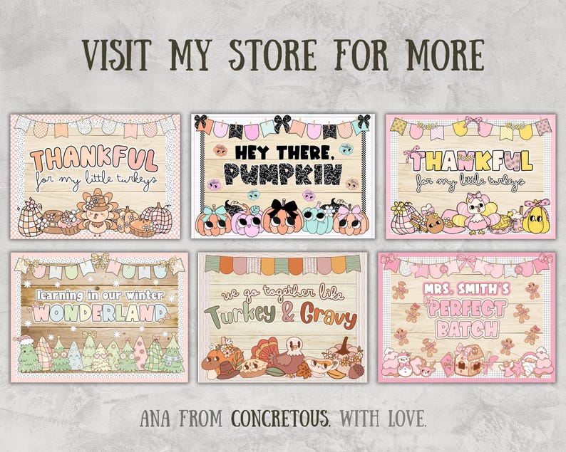 Thanksgiving Bulletin Board Kit Composition Notebook Groovy Retro ...