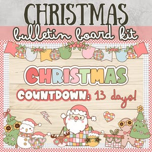 Christmas Bulletin Board Kit December Winter Bulletin Board Ideas Retro ...