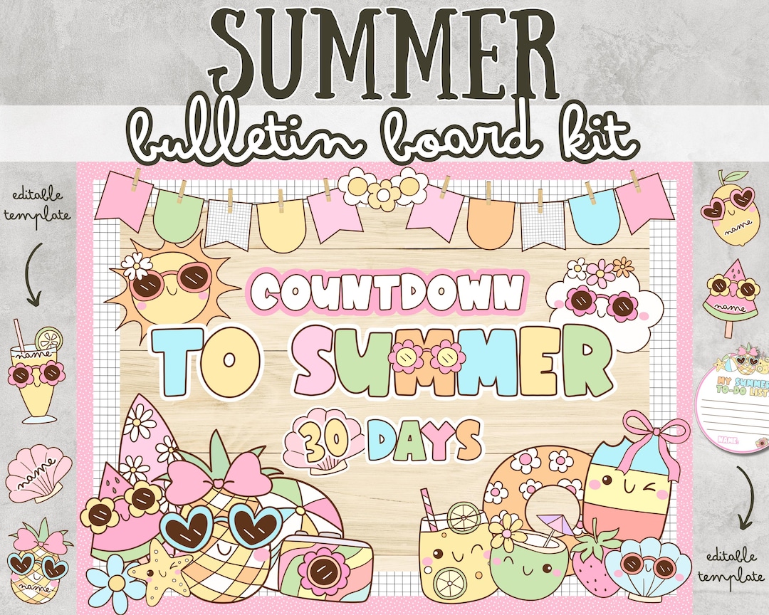 Summer Bulletin Board Ideas End of the Year May June Bulletin Board Kit ...
