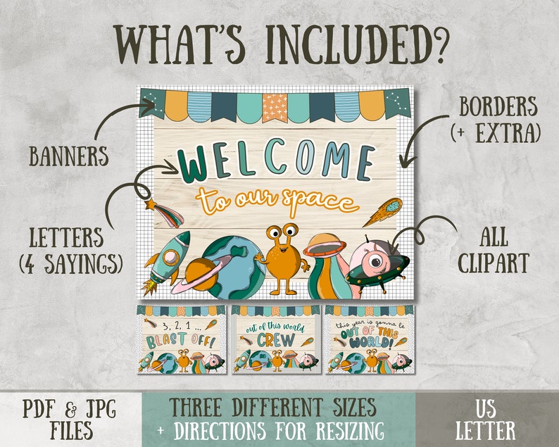 Space Back to School Bulletin Board Kit Welcome Back to School ...