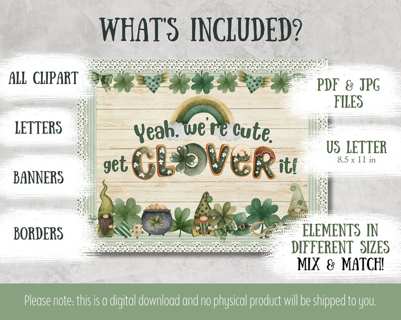 Saint Patrick's Day Bulletin Board Kit March Bulletin Board Spring ...