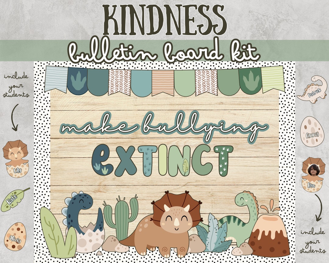 Kindness Bulletin Board Kit Dinosaur Welcome Back to School Bulletin ...