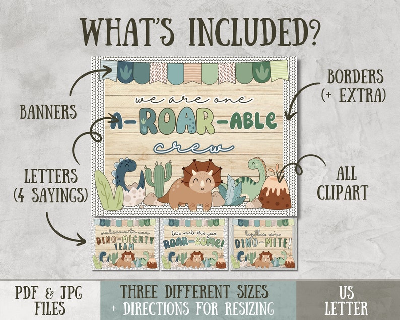 Dino Back to School Bulletin Board Kit Welcome Back to School Classroom ...