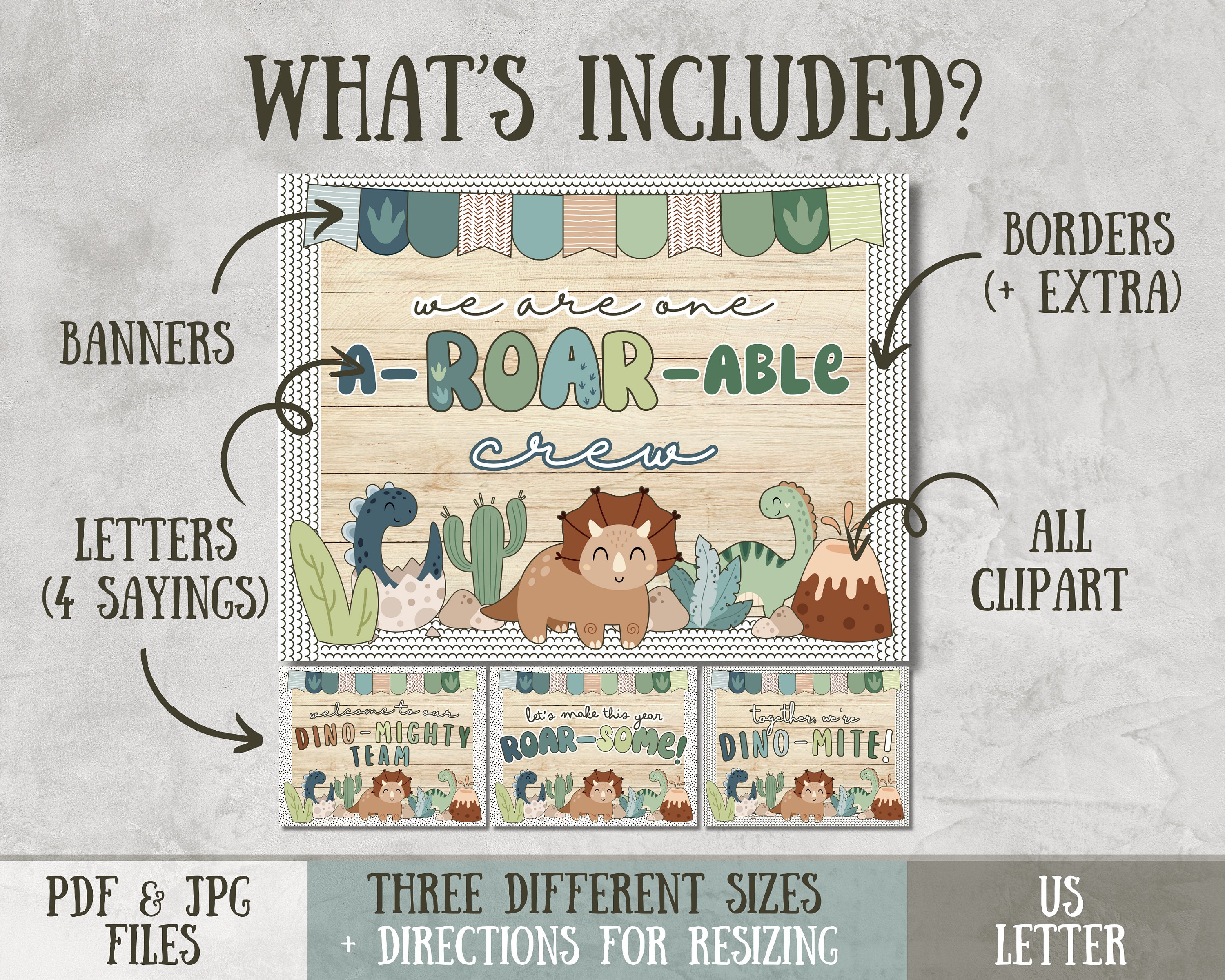 Dino Back to School Bulletin Board Kit Welcome Back to School Classroom ...