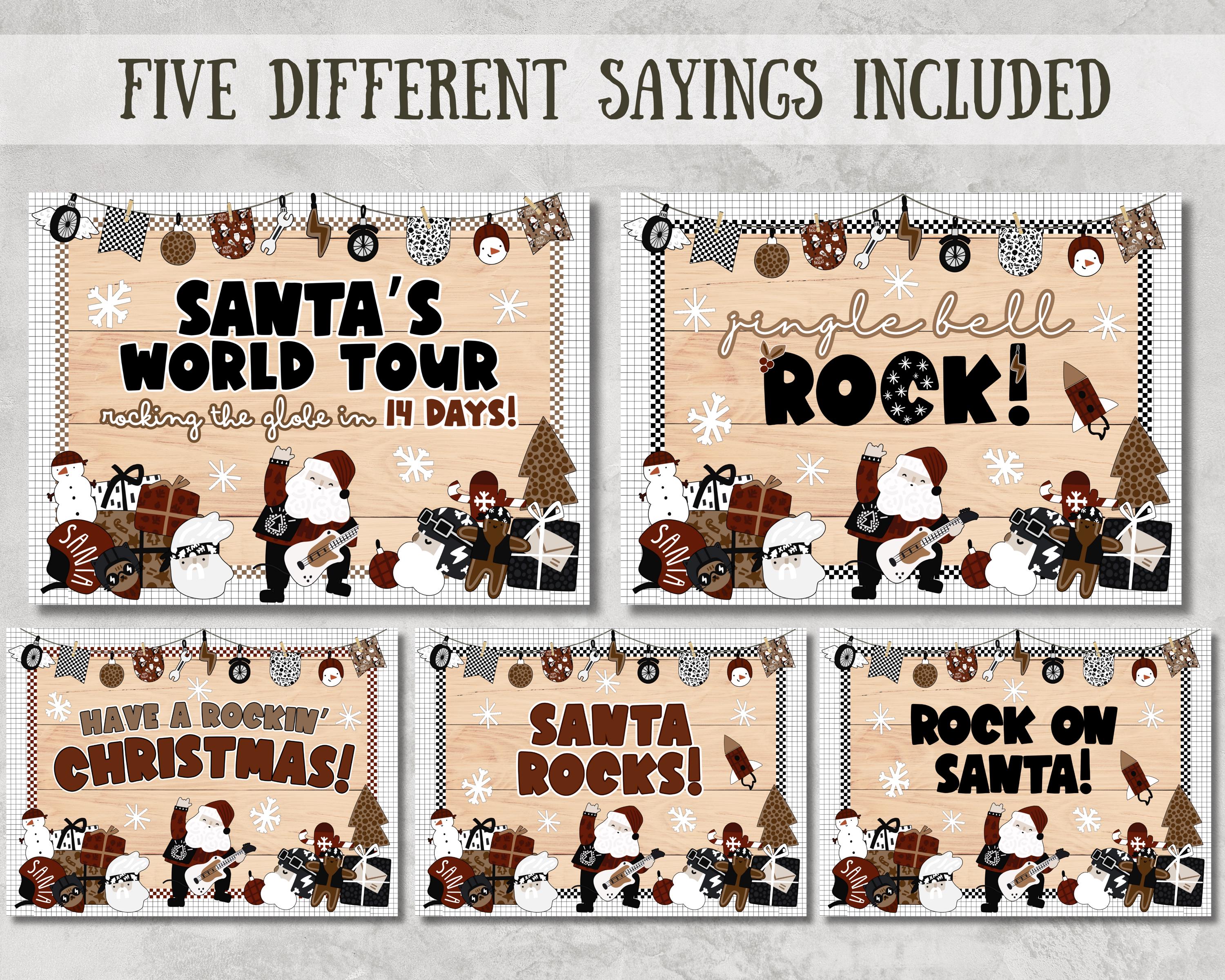 Christmas Bulletin Board Kit December Winter Bulletin Board Retro Rock ...