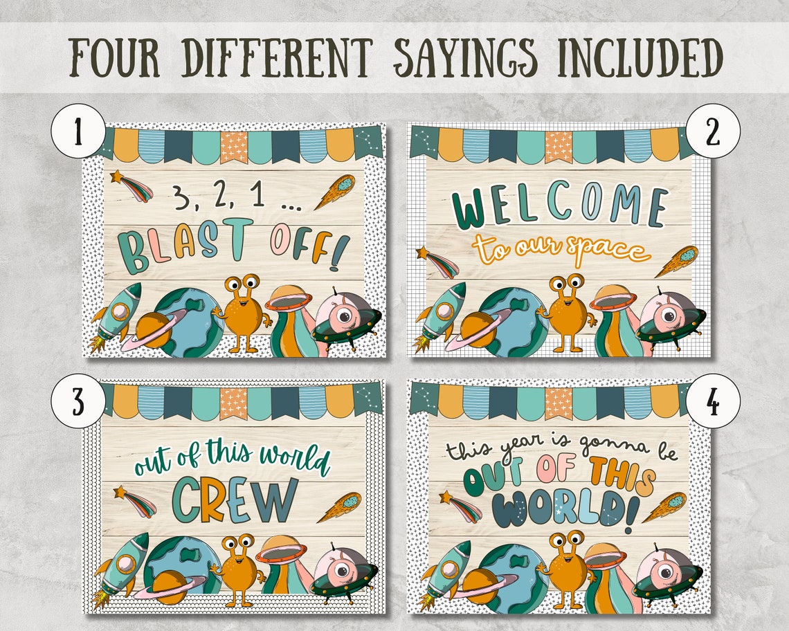 Space Back to School Bulletin Board Kit Welcome Back to School ...