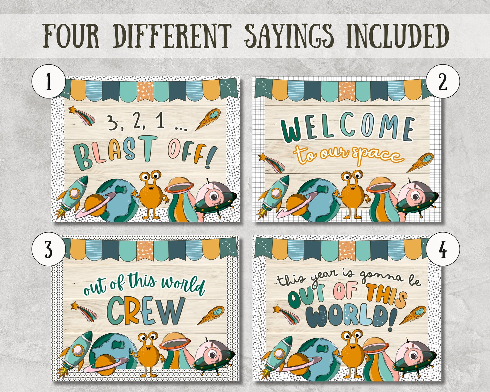 Space Back to School Bulletin Board Kit Welcome Back to School ...